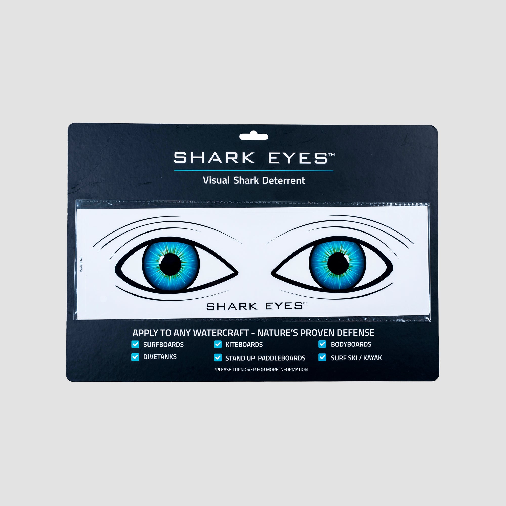 Shark Eyes Shark Deterrent Decal (Clear) Packaged M-L – Shark Eyes ...